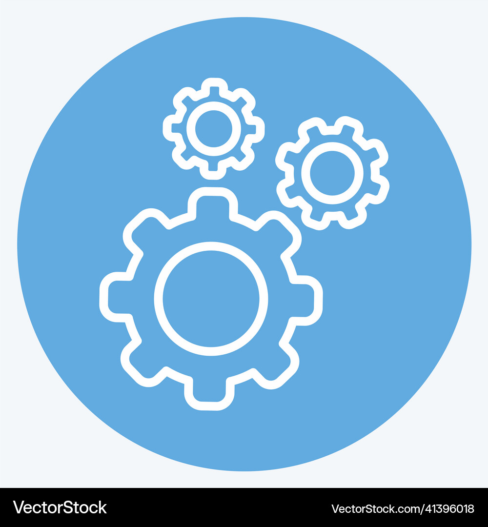 Setting icon in trendy blue eyes style isolated Vector Image