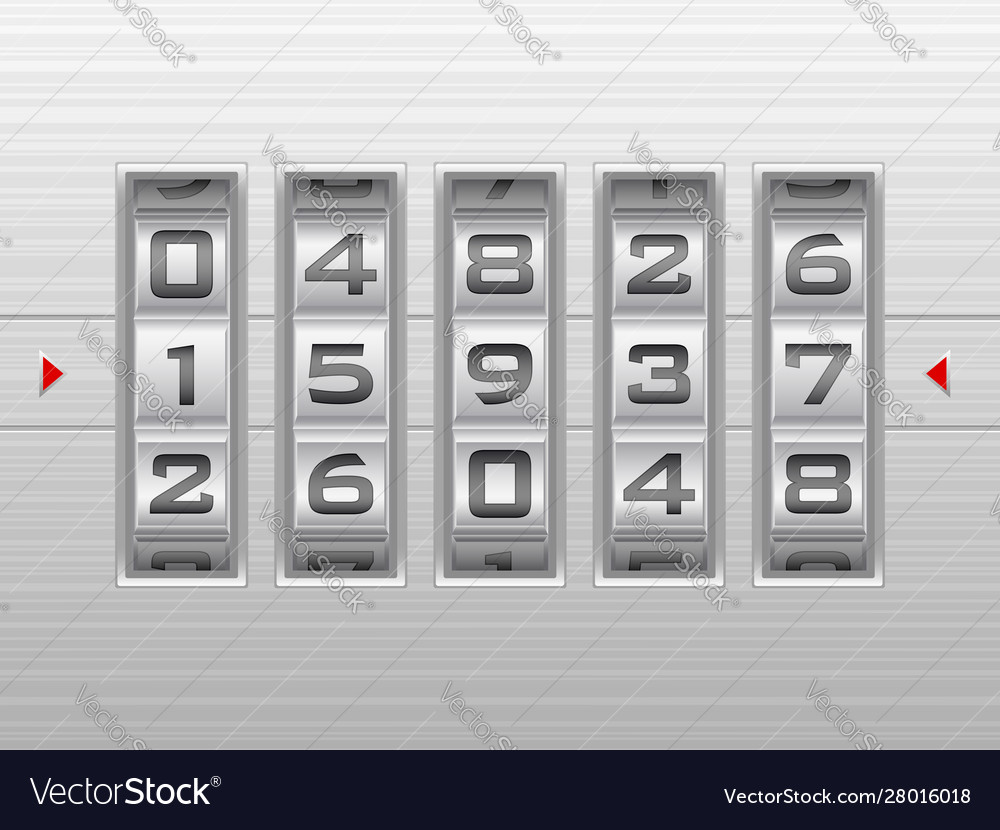 Silver number combination lock background Vector Image Silver number combination lock background Vector Image