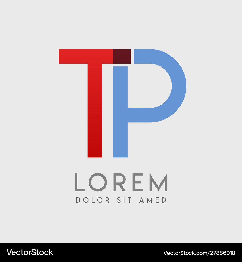 Tp logo letters with blue and red gradation Vector Image