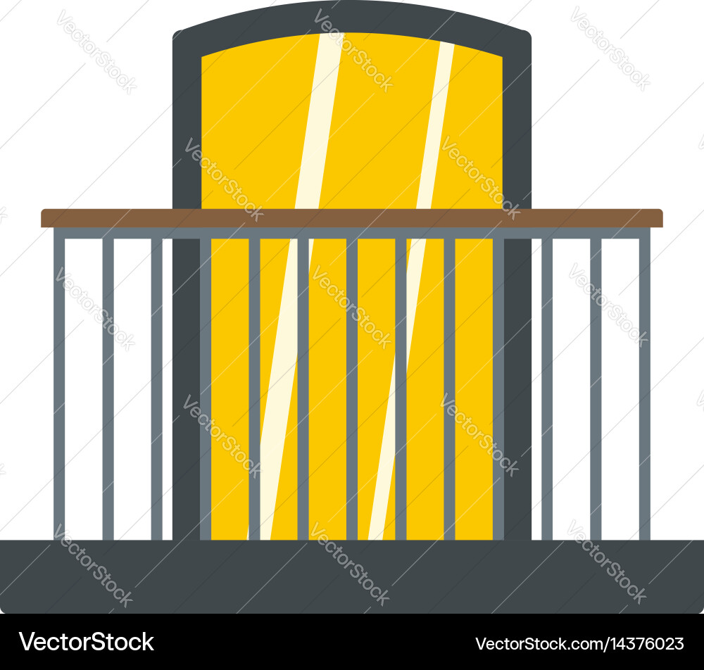 Balcony with iron railing i icon isolated Vector Image