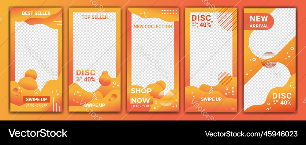 Design backgrounds for social media in gradient Vector Image