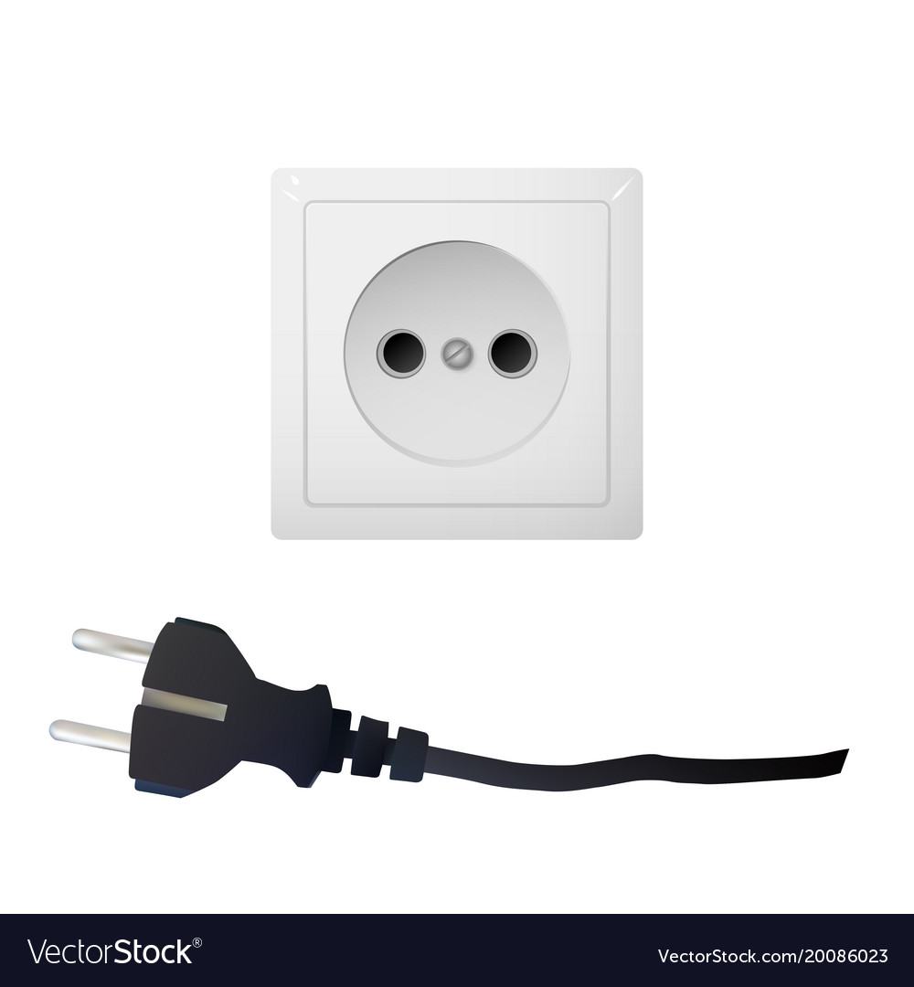 Electric white socket with plug Royalty Free Vector Image