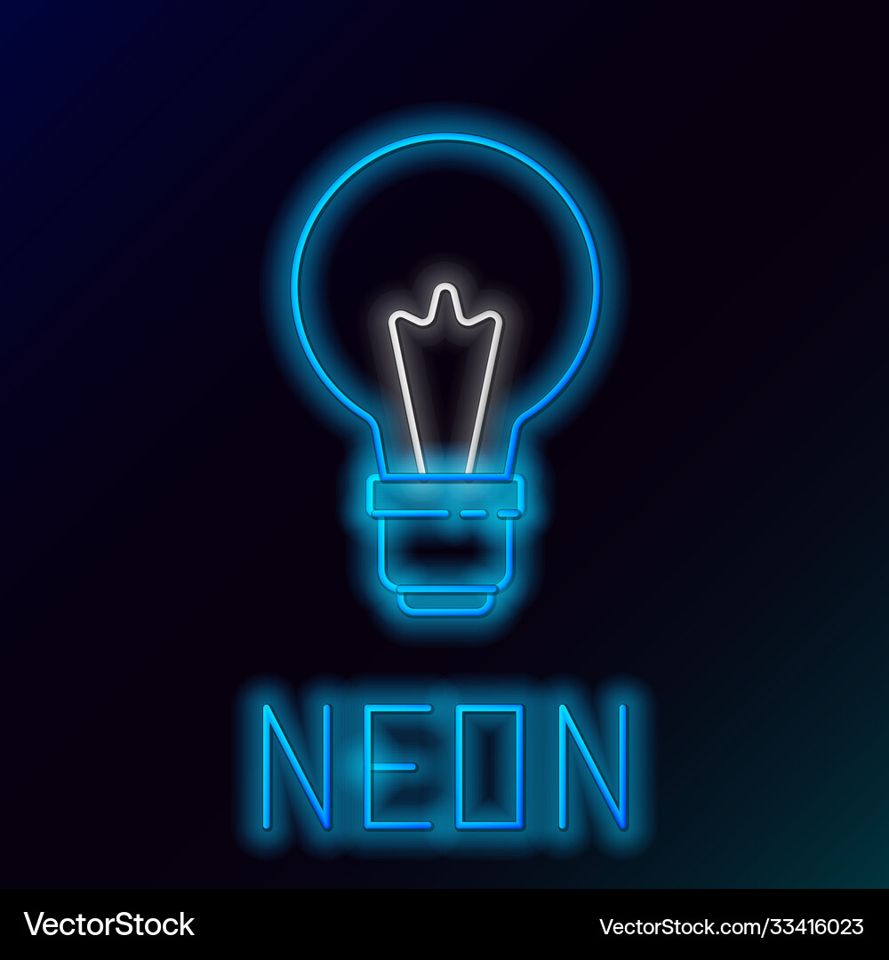 Glowing neon line light bulb with concept idea Vector Image