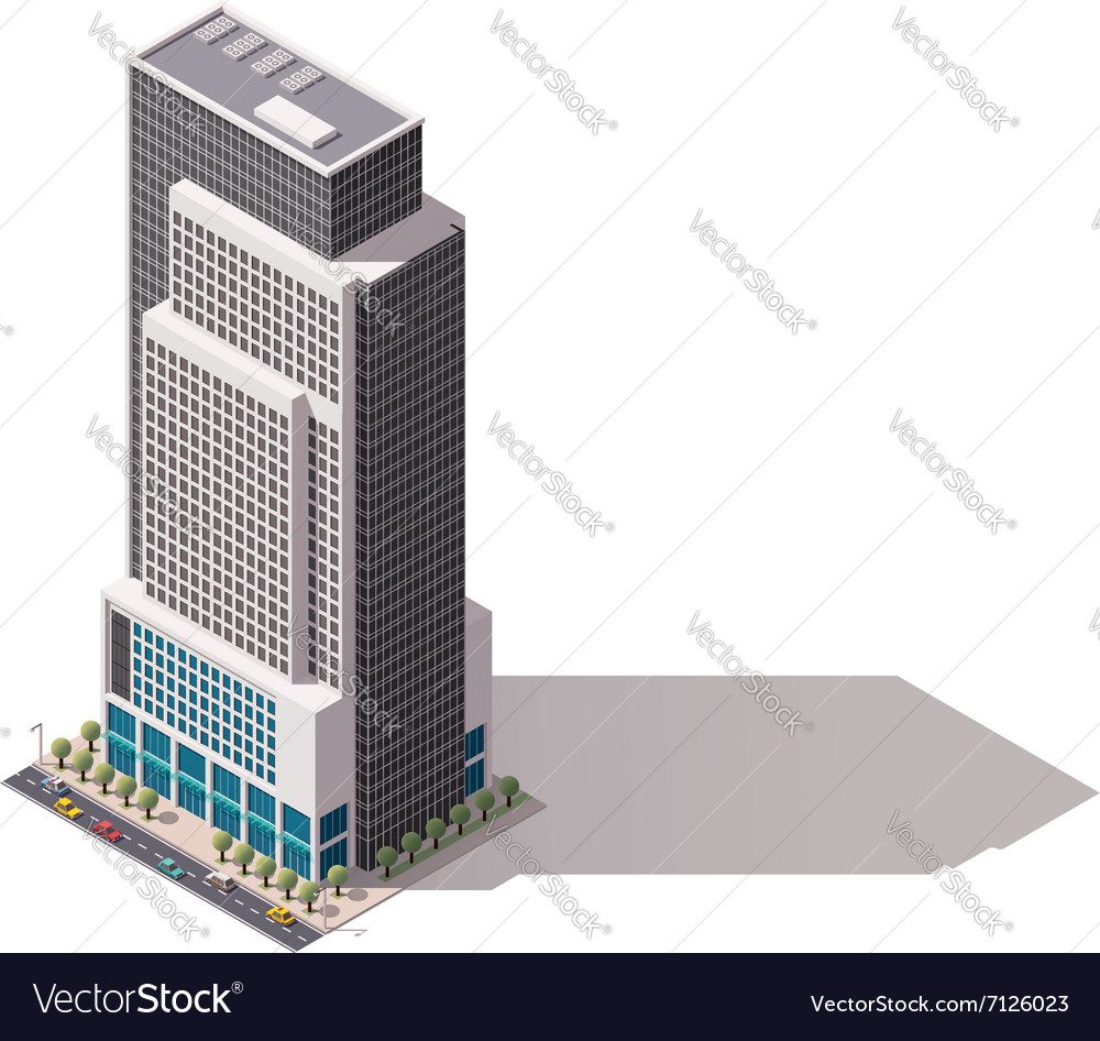 Isometric building Royalty Free Vector Image - VectorStock
