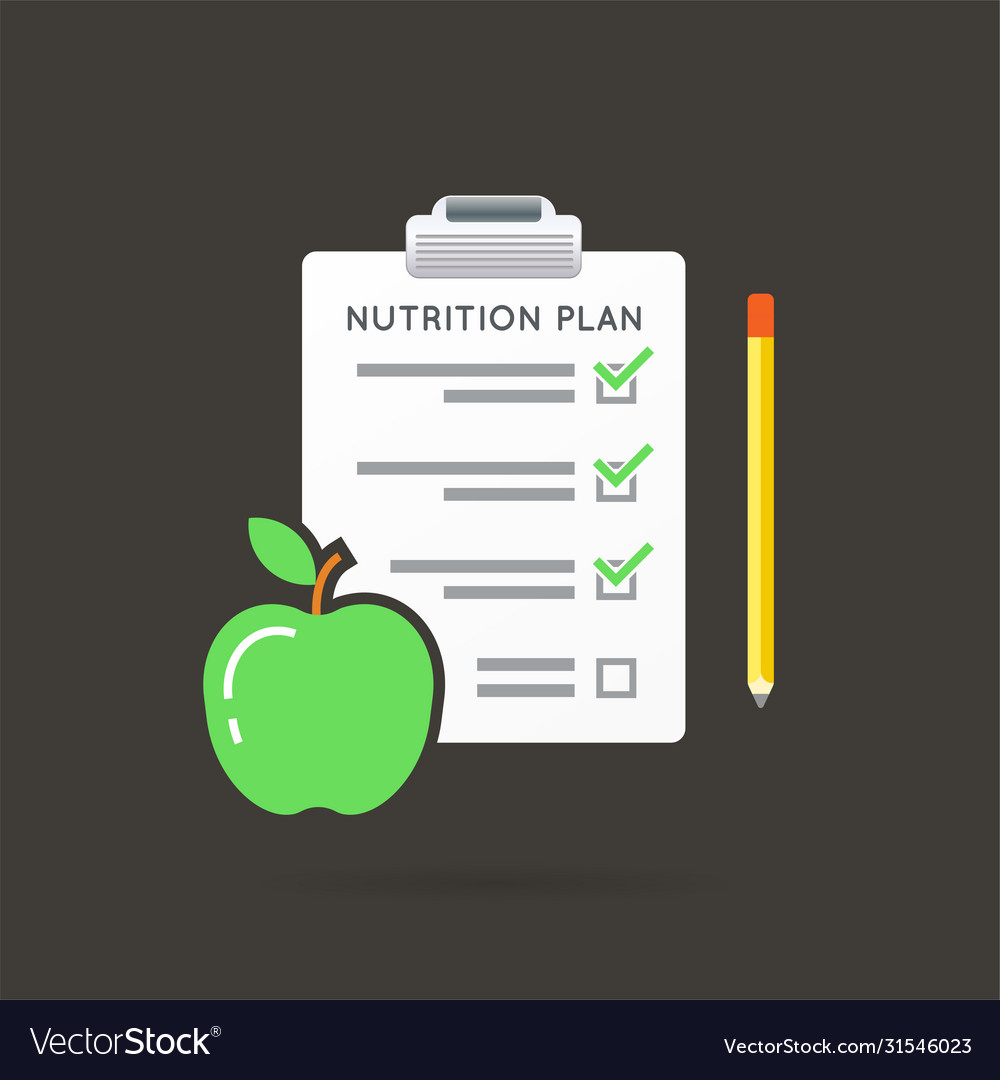 Nutrition plan medical diet flat icon design Vector Image