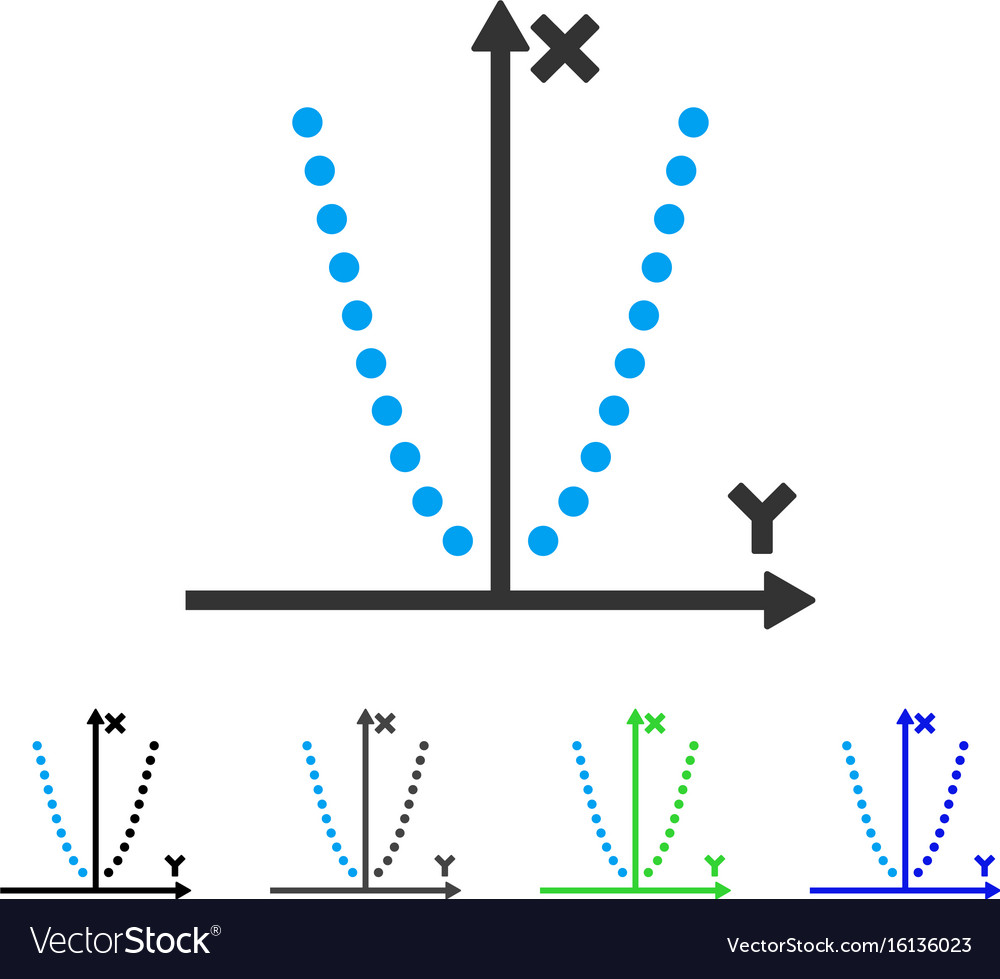 Parabole plot flat icon Royalty Free Vector Image