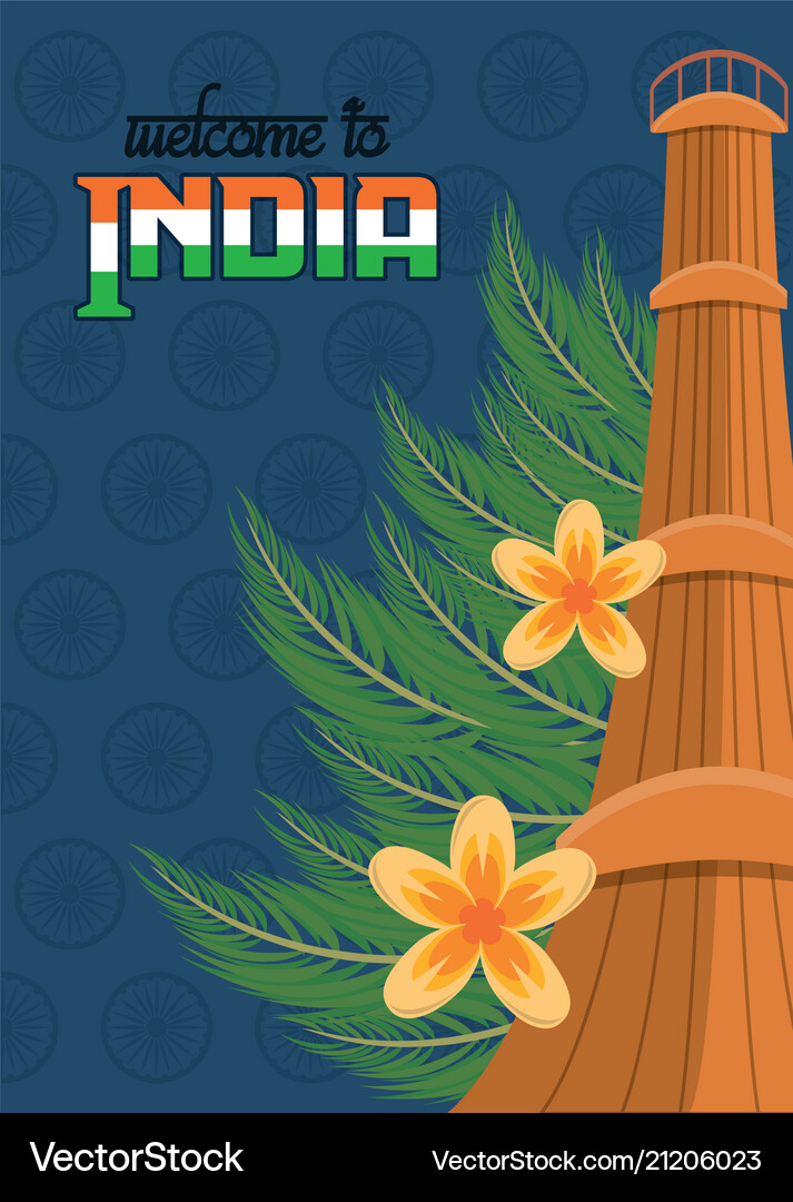 Welcome to india card Royalty Free Vector Image