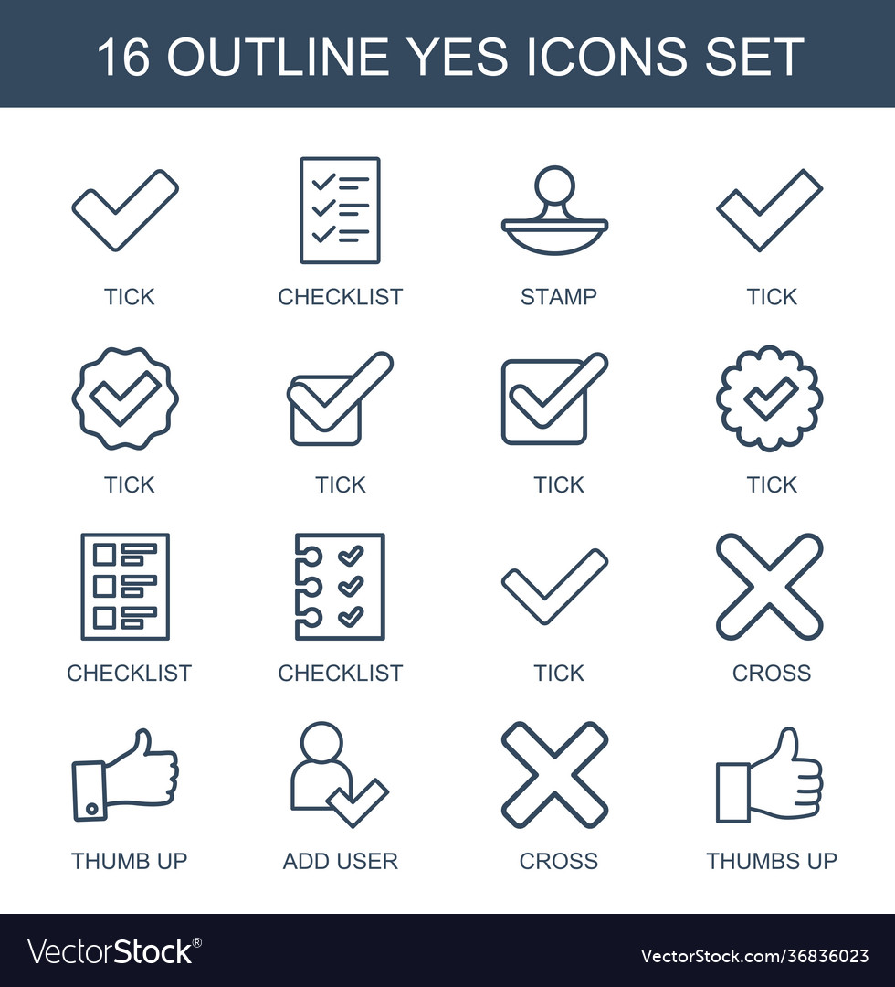 Yes icons Royalty Free Vector Image - VectorStock