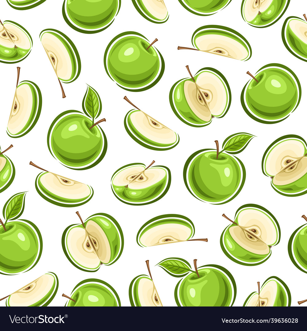 Apple seamless pattern Royalty Free Vector Image