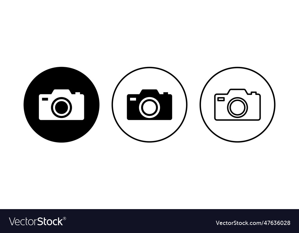 Camera icon set photo Royalty Free Vector Image