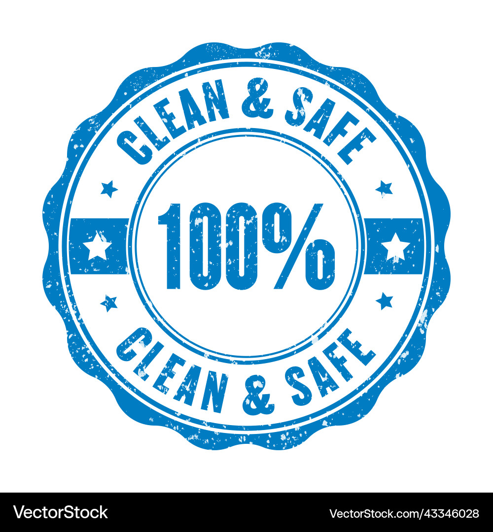 Clean and safe stamp isolated on white background Vector Image