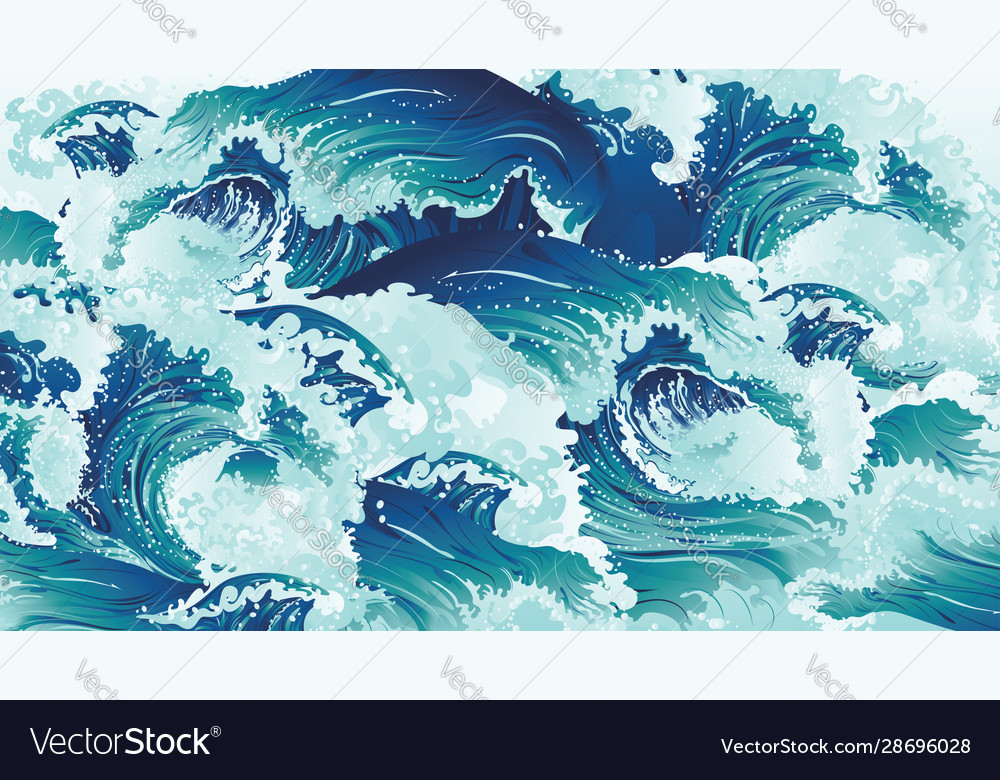 Dynamic Ocean Waves Royalty Free Vector Image - VectorStock