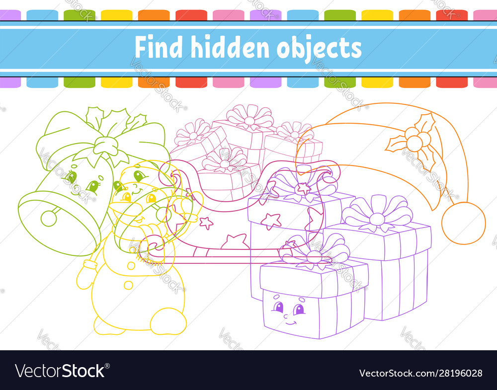 Find hidden object education developing worksheet Vector Image