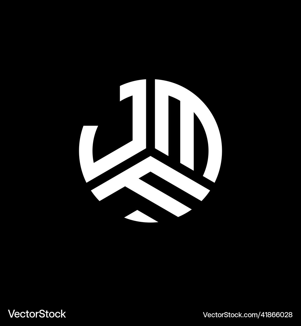 Jmf letter logo design on black background Vector Image
