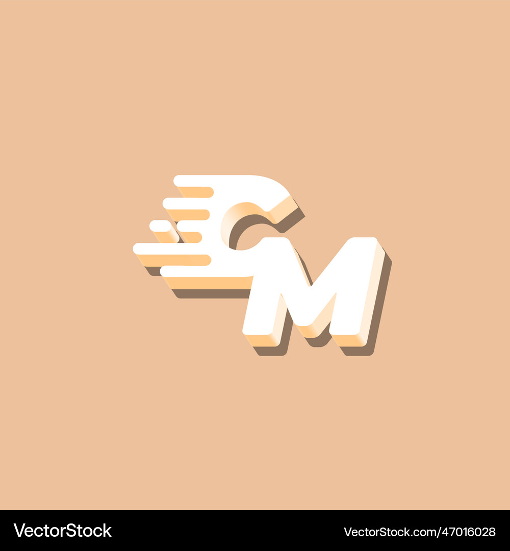 Letter cm fast speed technology modern logo design