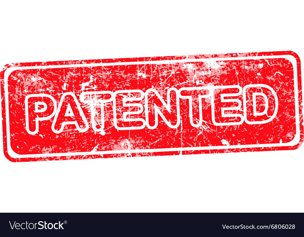 Patented red grunge rubber stamp Royalty Free Vector Image