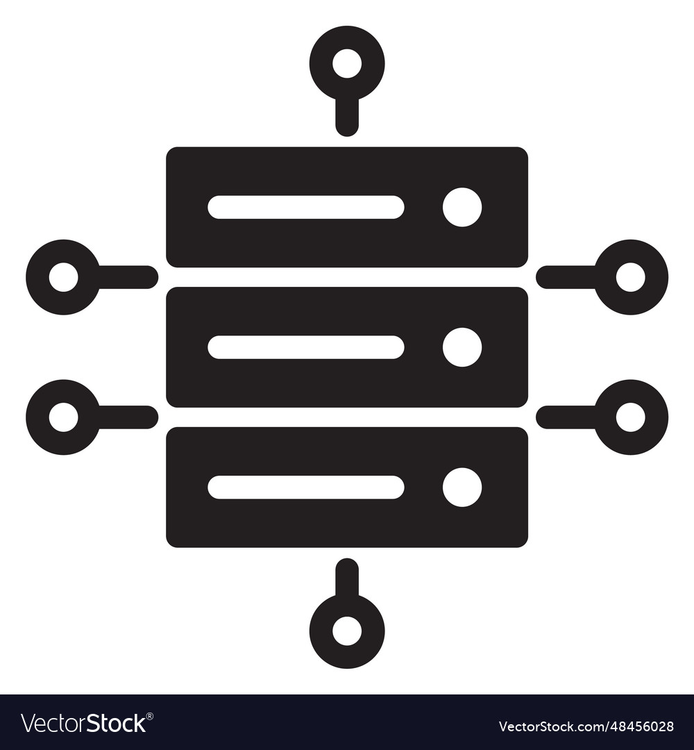 Server connestion linear icon data storage Vector Image