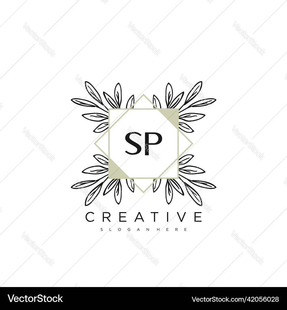 Sp initial letter flower logo template premium art