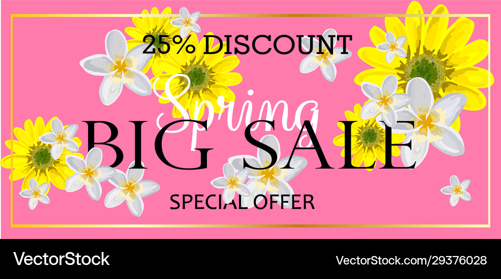 Spring is a big sale advertising horizontal Vector Image