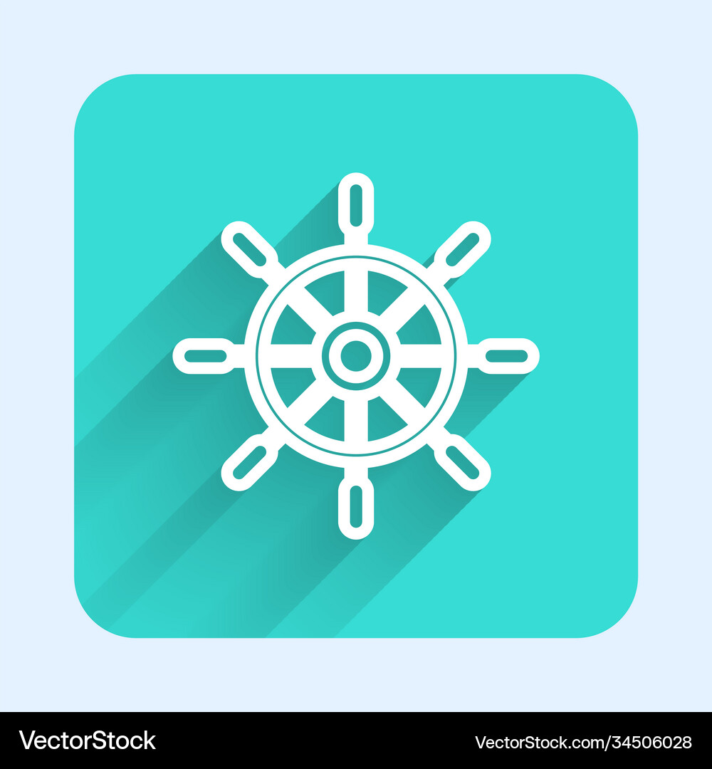 White line ship steering wheel icon isolated Vector Image