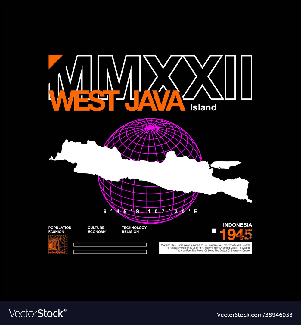 2022 west java island simple vintage fashion Vector Image