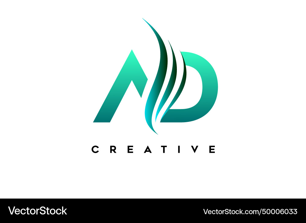 Ad ad alphabet letter logo design idea concept Vector Image