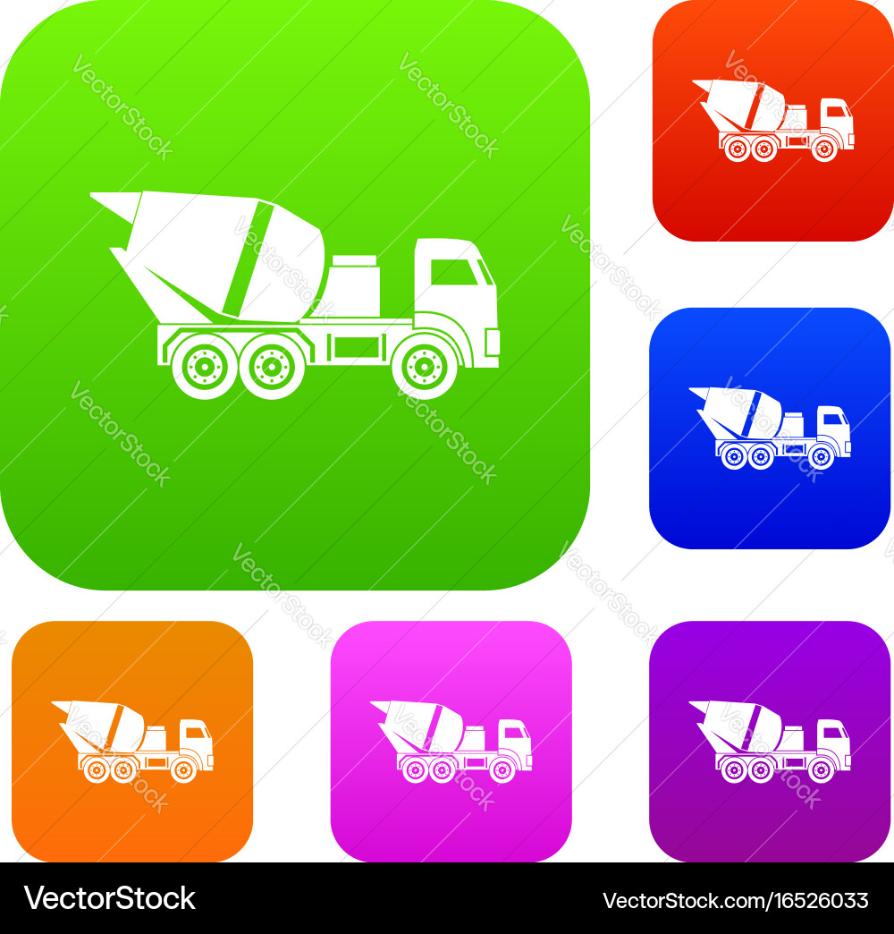 Building mixer for concrete set collection Vector Image