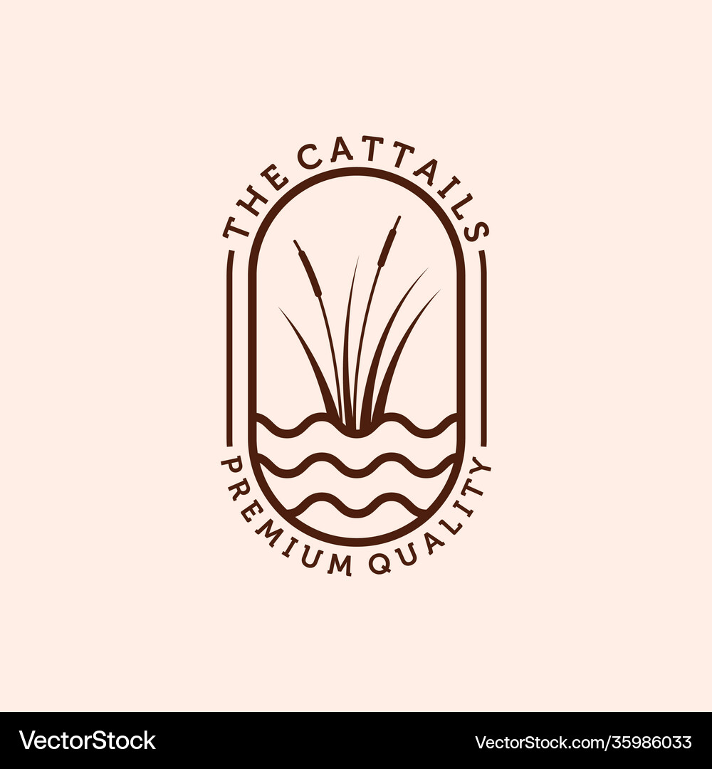 Cattail or reed logo design simple modern Vector Image