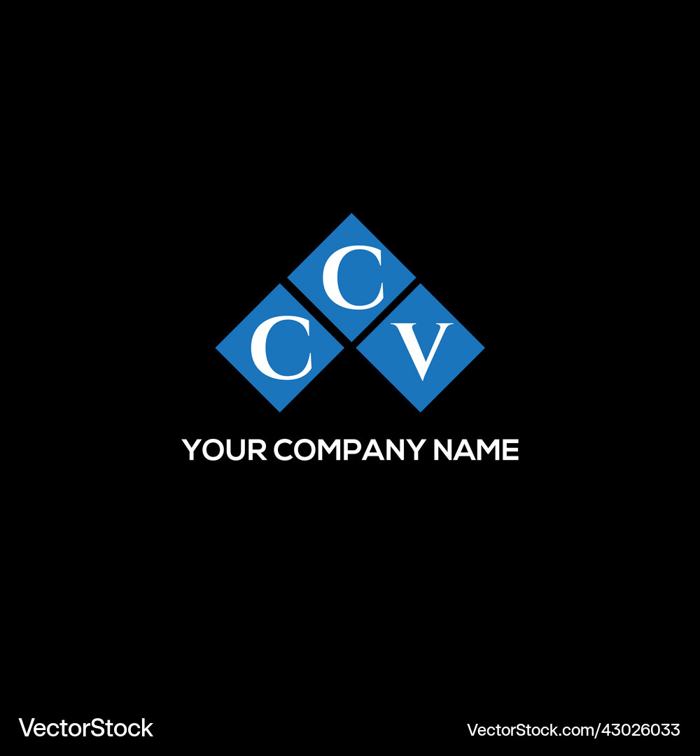 Ccv letter logo design on black background Vector Image