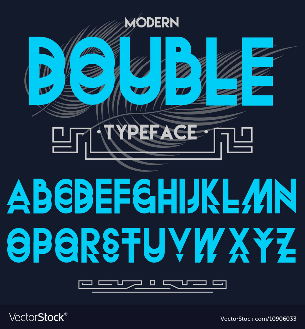 Double typeface font made by doublescript modern Vector Image