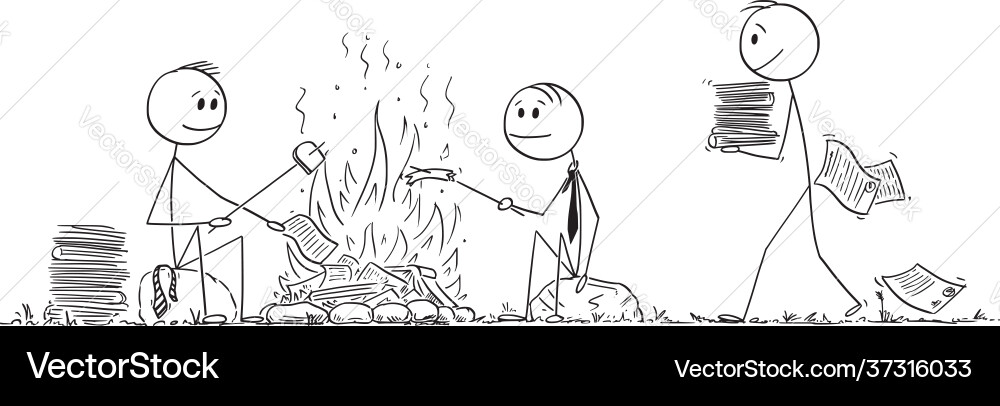 Group office workers or businessmen roasting Vector Image