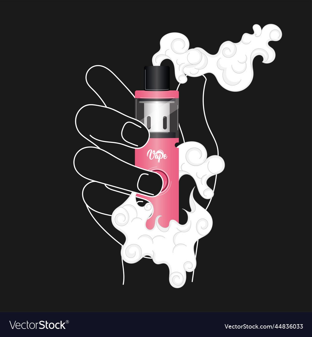 Hand holding a pink electronic cigarette icon Vector Image