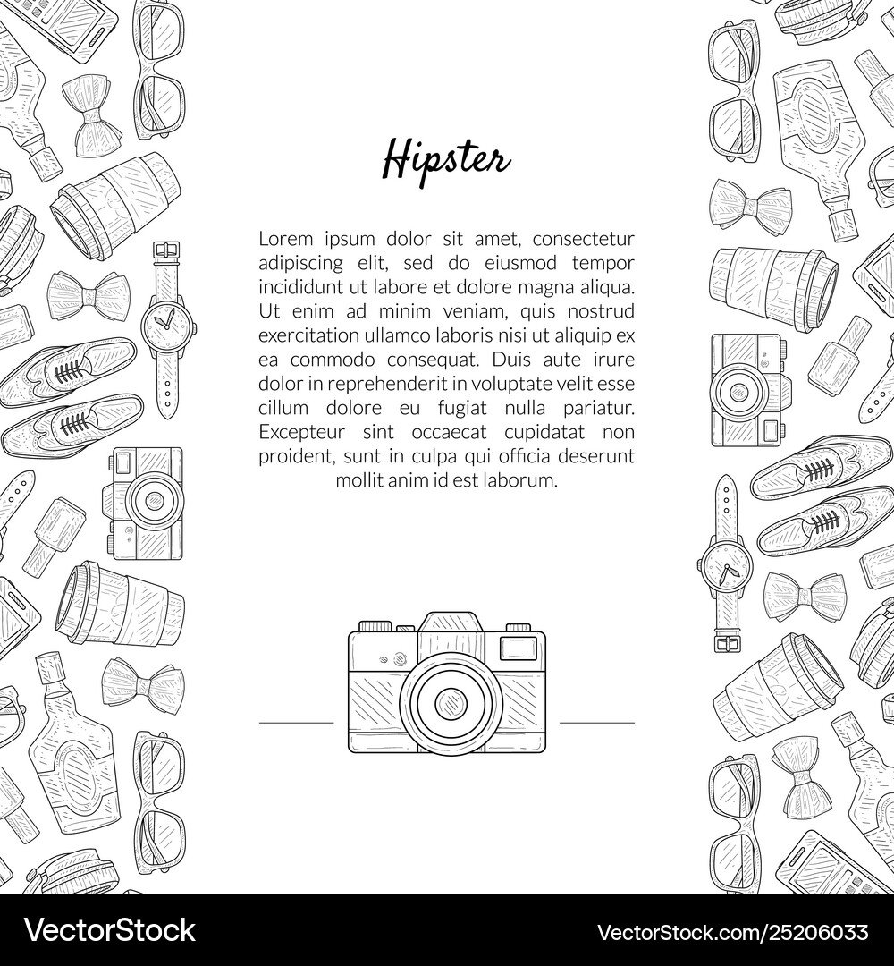 Hipster banner template with place for text Vector Image