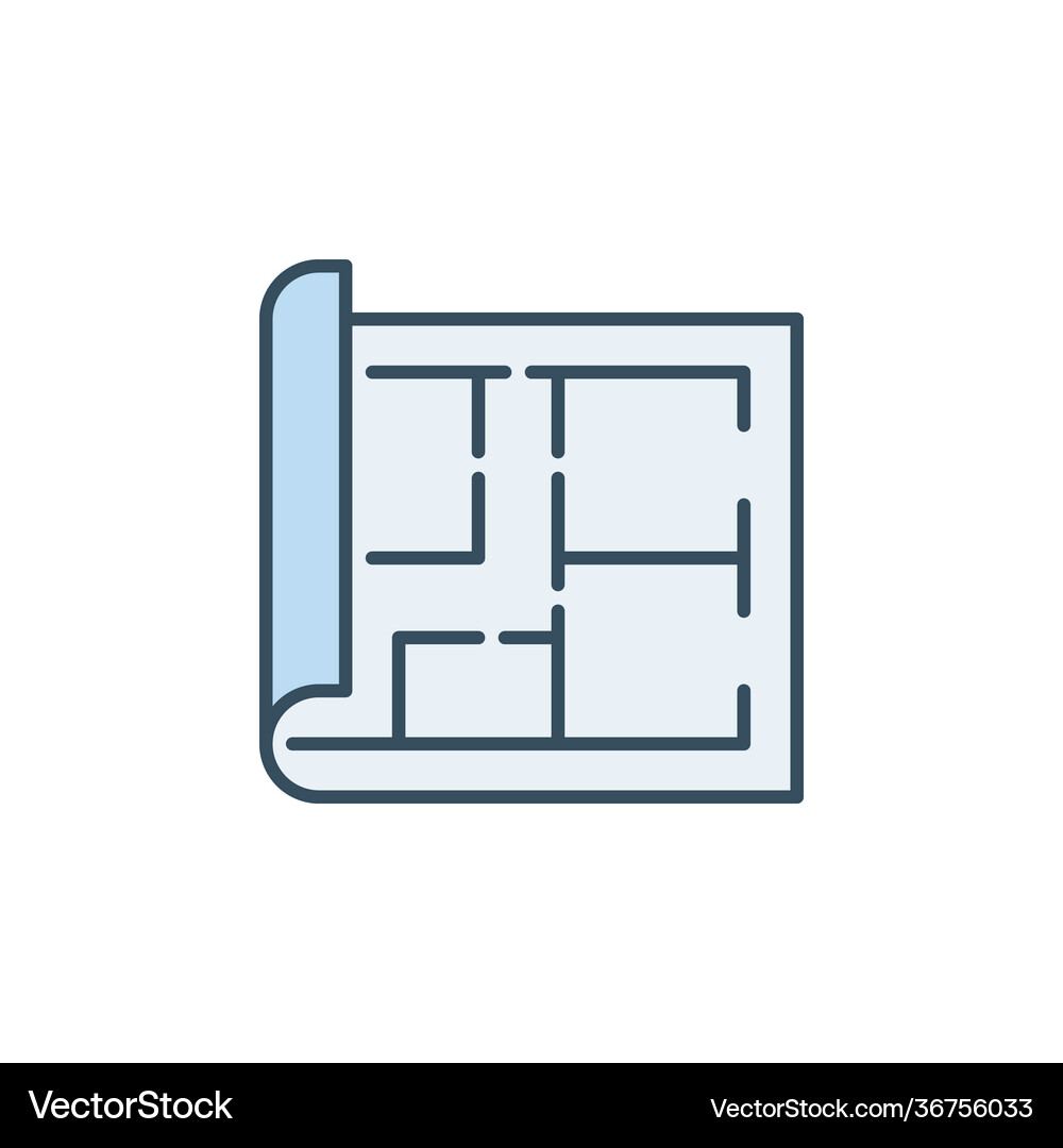 House plan concept colored icon or sign Royalty Free Vector