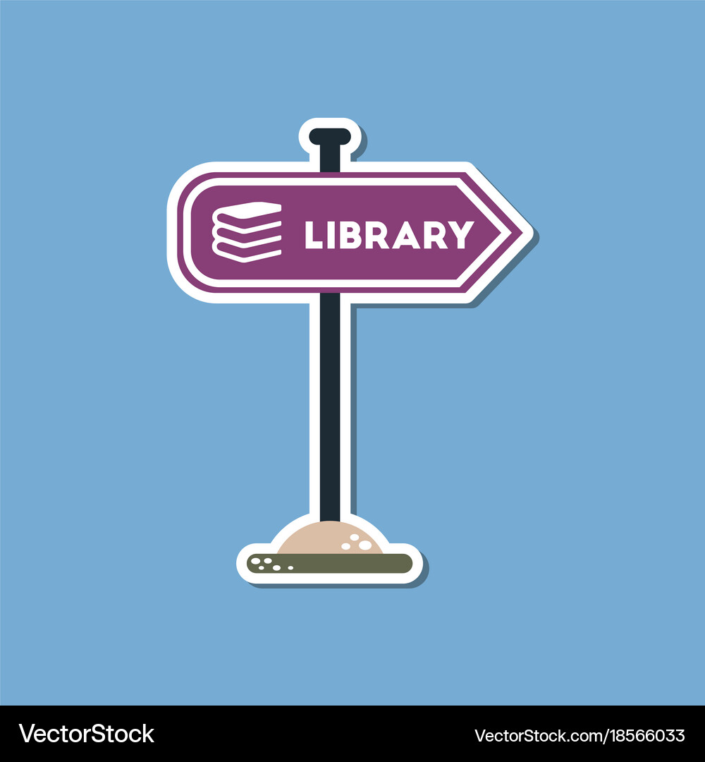 Paper sticker on stylish background sign library Vector Image