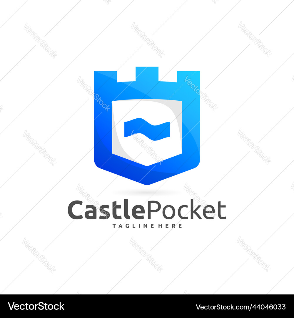 Pocket castle logo digital wallet logo Royalty Free Vector