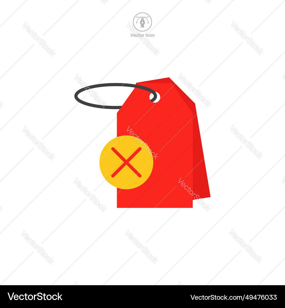 Price tag with delete icon symbol isolated Vector Image