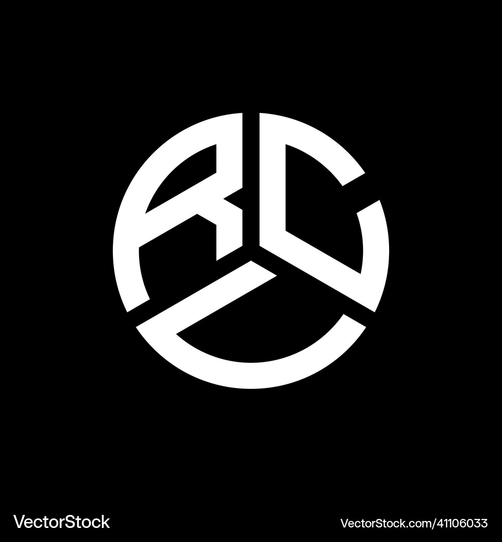 Rcu letter logo design on black background Vector Image