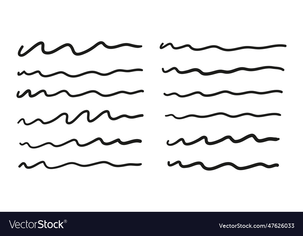 Set of bold pen scribble lines hand drawn Vector Image