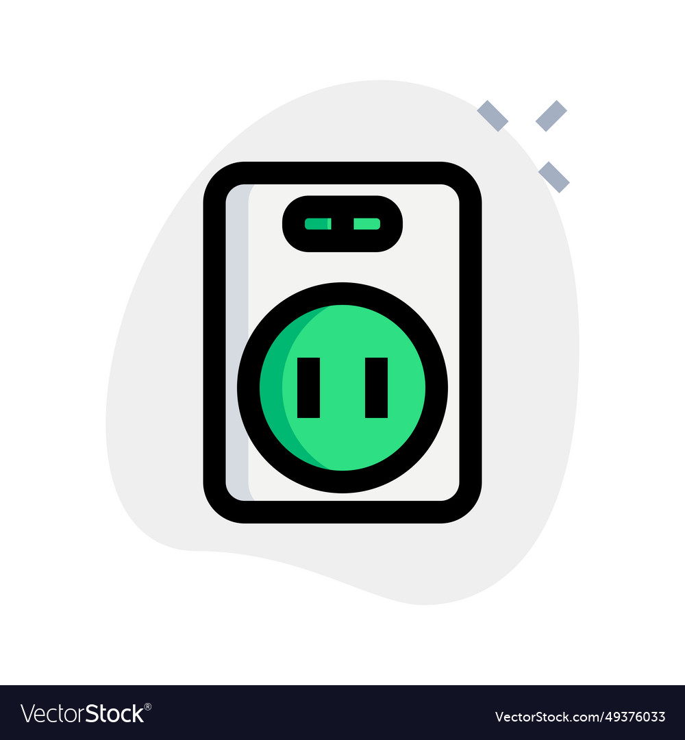 Wall mounted power socket with switch button Vector Image