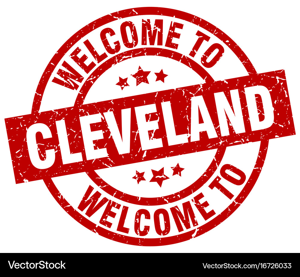 Welcome to cleveland red stamp Royalty Free Vector Image