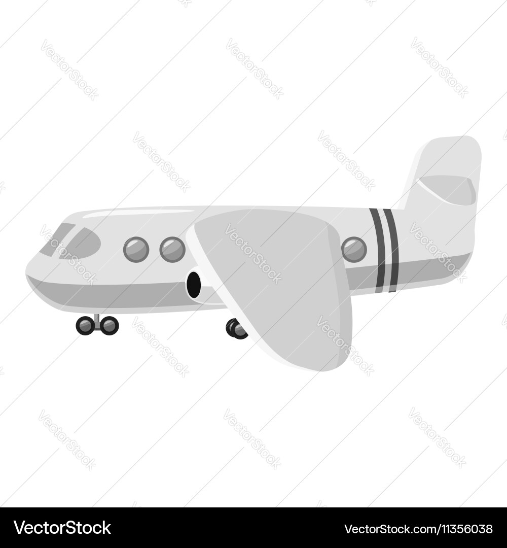Airplane icon gray monochrome style Royalty Free Vector