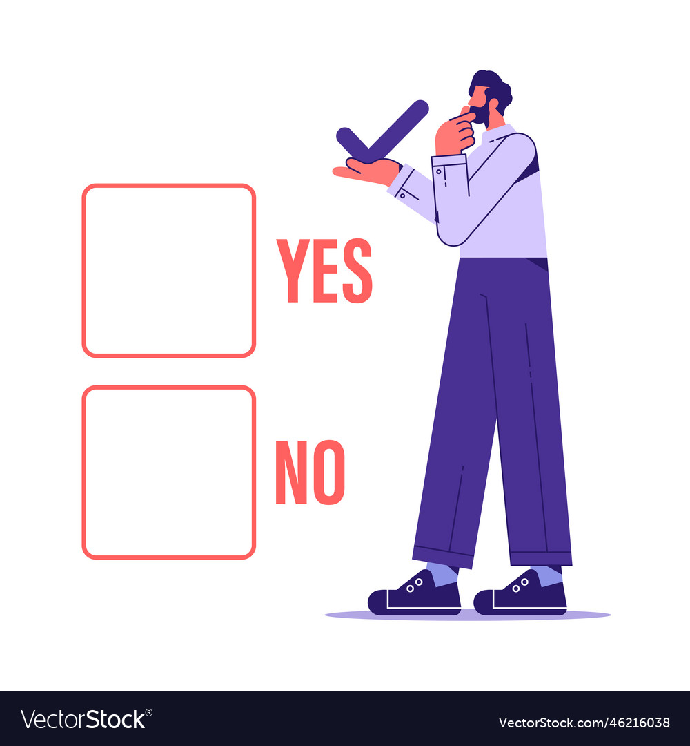 Business decision making concept choose yes Vector Image Business decision making concept choose yes Vector Image