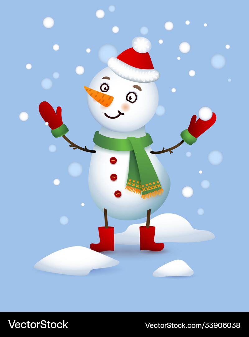 Cute snowman christmas Royalty Free Vector Image