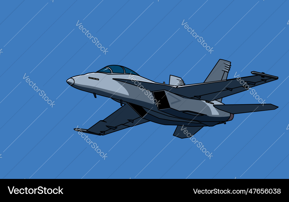 F-18f super hornet modern fighter jet Royalty Free Vector