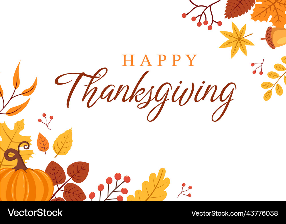 Happy thanksgiving celebration template hand Vector Image