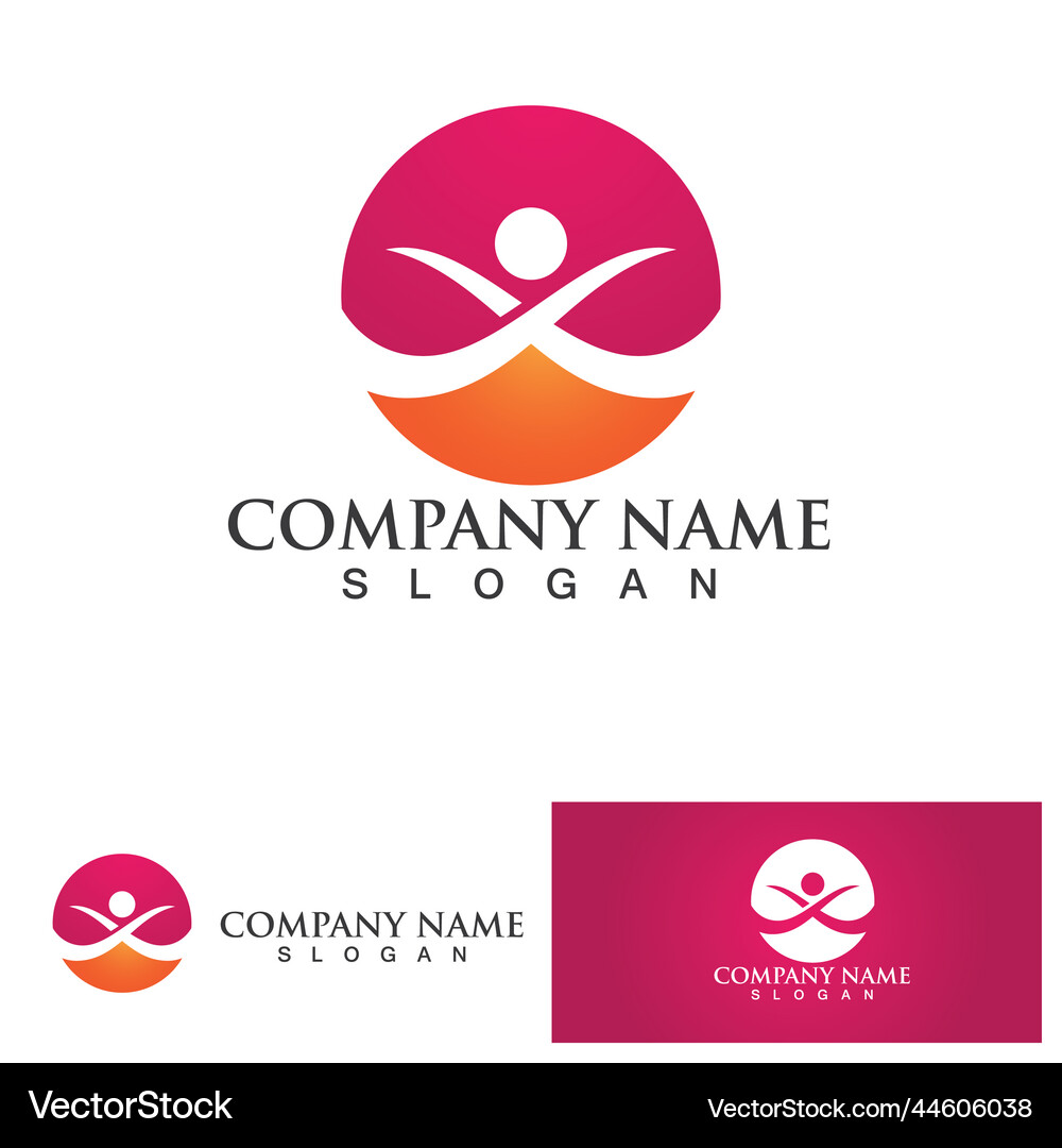 Health people logo design template Royalty Free Vector Image