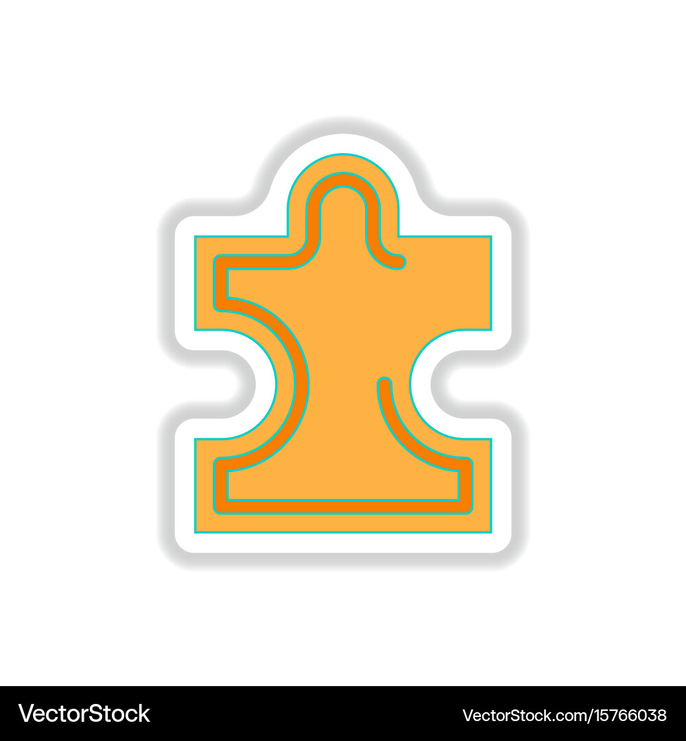 In paper sticker style puzzle Royalty Free Vector Image
