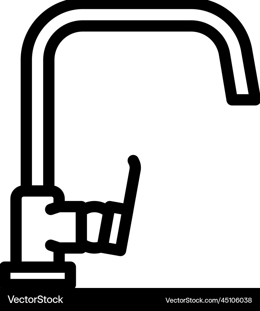 Interior faucet water line icon Royalty Free Vector Image