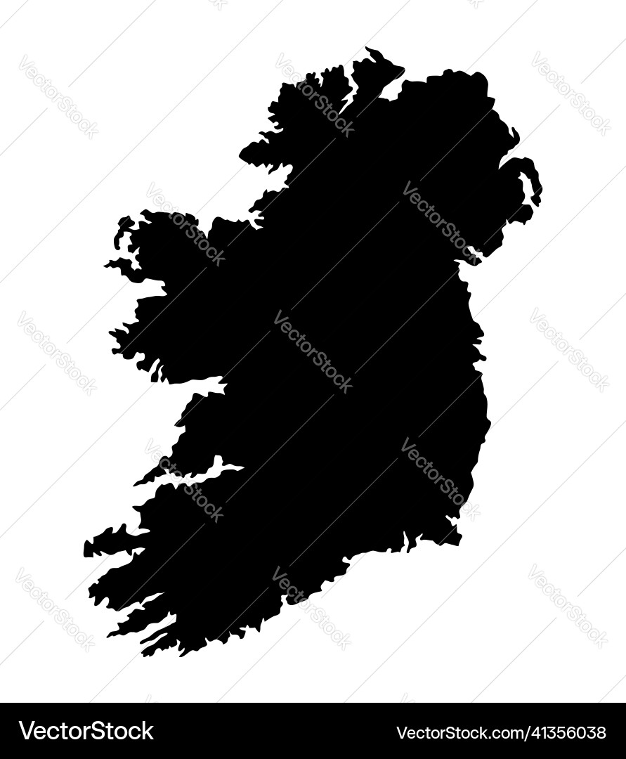 Ireland island map silhouette Royalty Free Vector Image